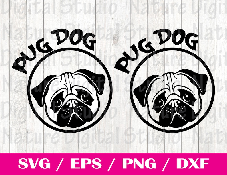 Pug Dog Svg Puggy Svg Pug Life Svg Pug Svg Pug Clipart - Etsy