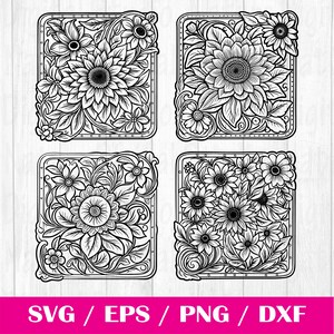 Tooled Leather Pattern Floral SVG Bundle, 20 Svg Files, Svg Files for ...