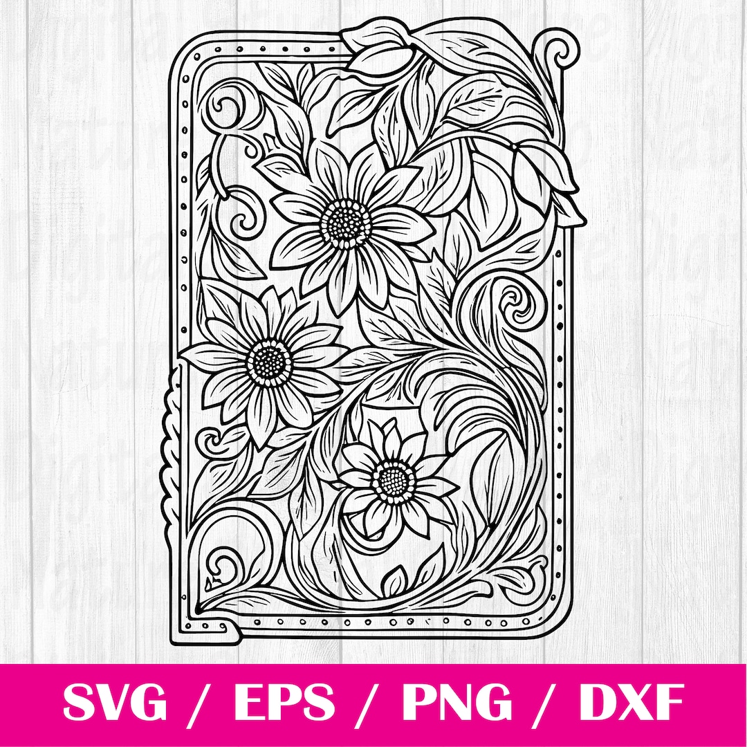 Tooled Leather Pattern Floral SVG, Svg Files, Svg Files for Cricut, Svg ...