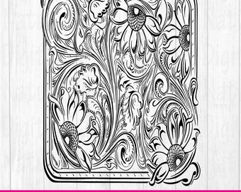 Tooled Leather Pattern Floral SVG - Etsy