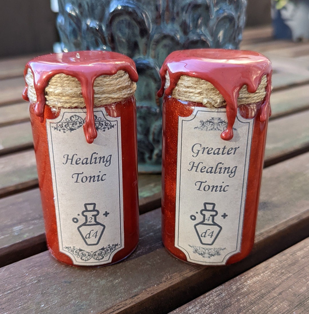 Healing Potion Set | Dungeons and Dragons | D4 Health Potion Dice ...