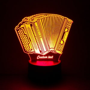 LED Accordion Night Light Personalized, LED Squeezebox Night Light ...
