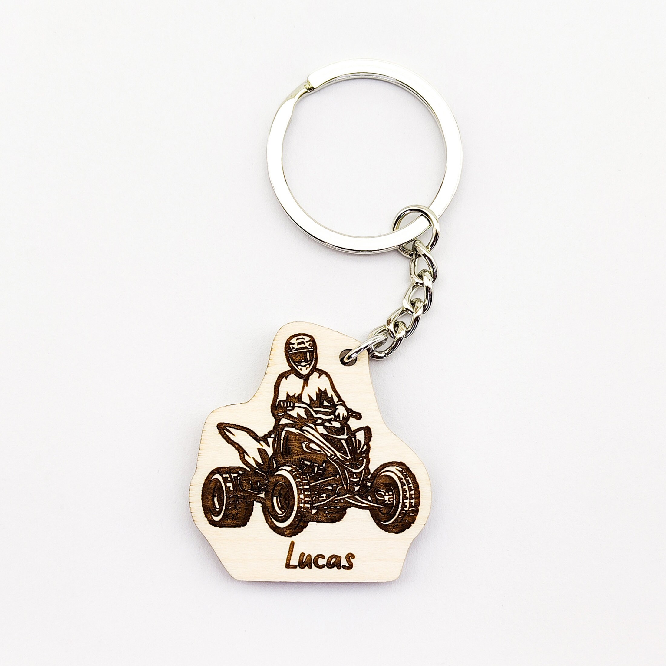 Personalized ATV 4-wheeler Wooden Keyring / Keychain With Custom Name ...
