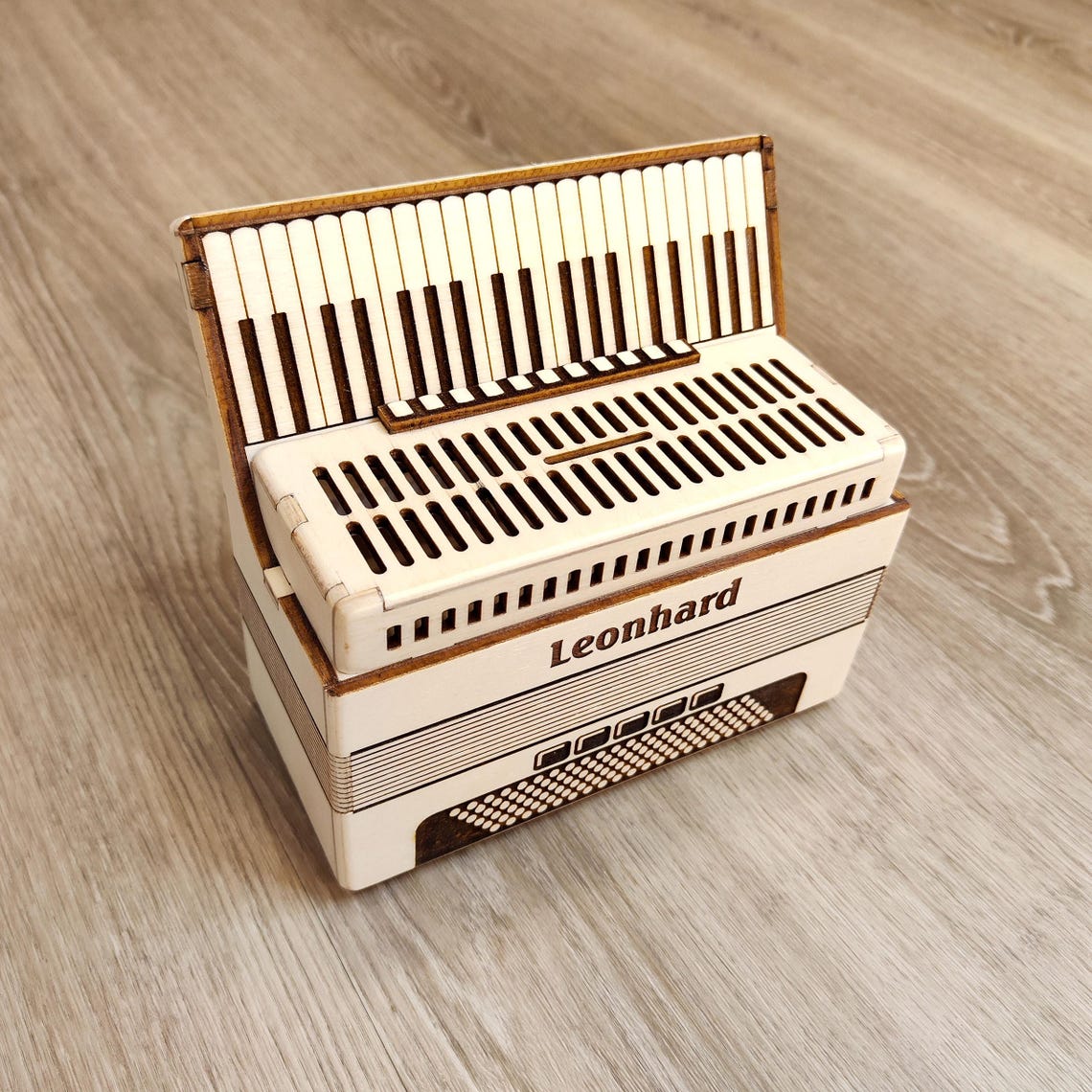 Personalized Accordion With Piano Keys Money Box - Custom Birthday Gift ...
