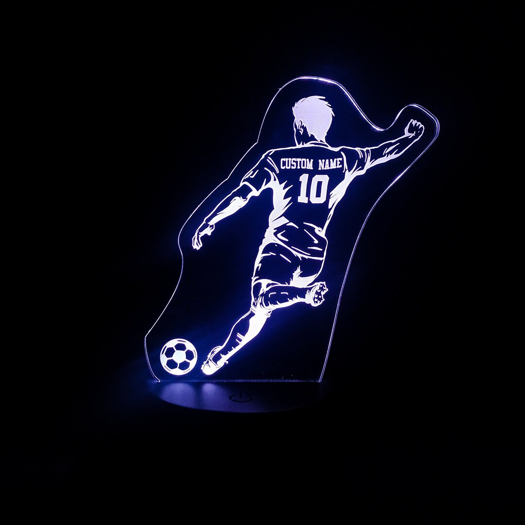 Custom Football / Soccer Player Night Light - 3D LED Lamp ...