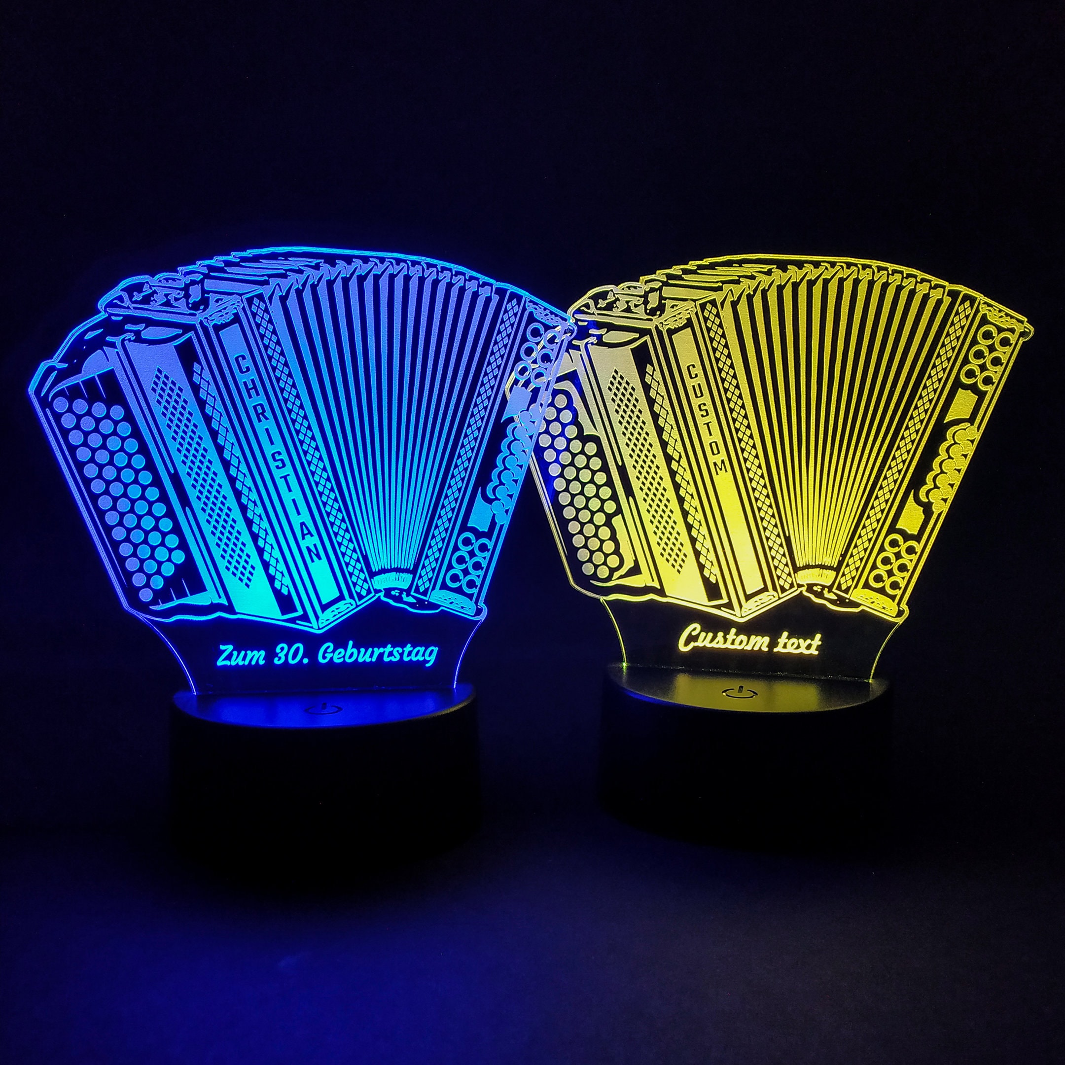 LED Accordion Night Light Personalized, LED Squeezebox Night Light ...