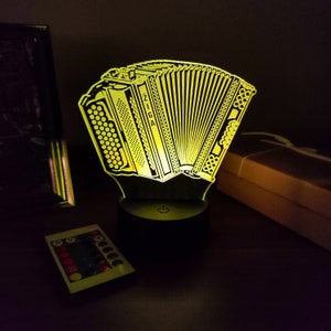 LED Accordion Night Light Personalized, LED Squeezebox Night Light ...