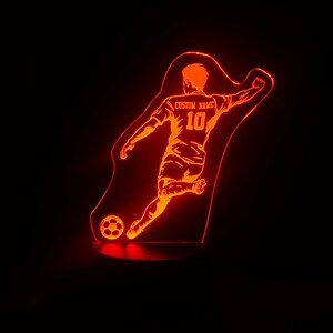 Custom Football / Soccer Player Night Light - 3D LED Lamp ...