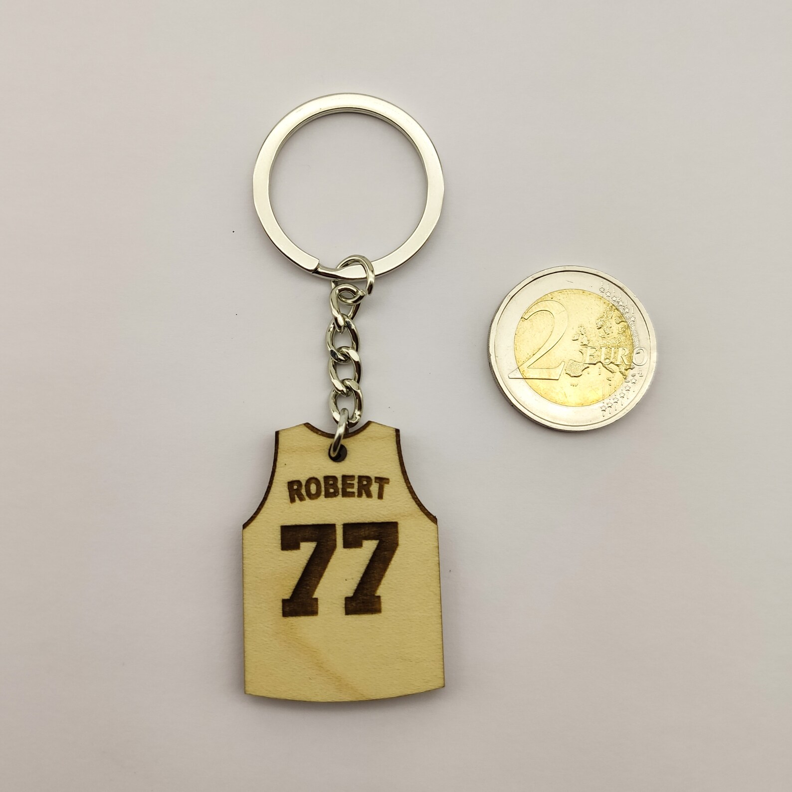 Personalized Basketball Jersey Wooden Keyring / Keychain With Custom ...