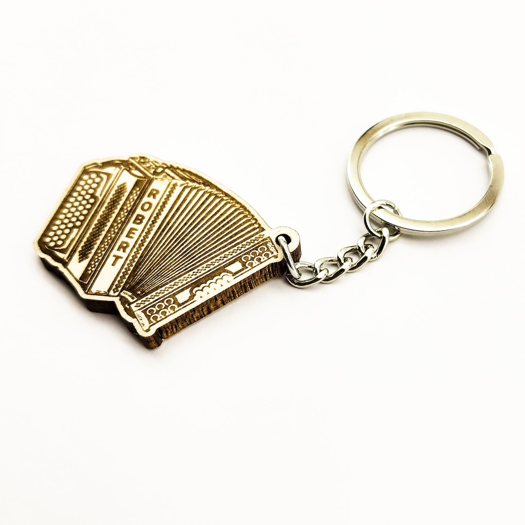 Personalized Accordion Wooden Keyring / Keychain With Custom Name ...