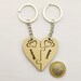 Personalized Interlocking Heart Wooden Keyring / Keychain Set With ...