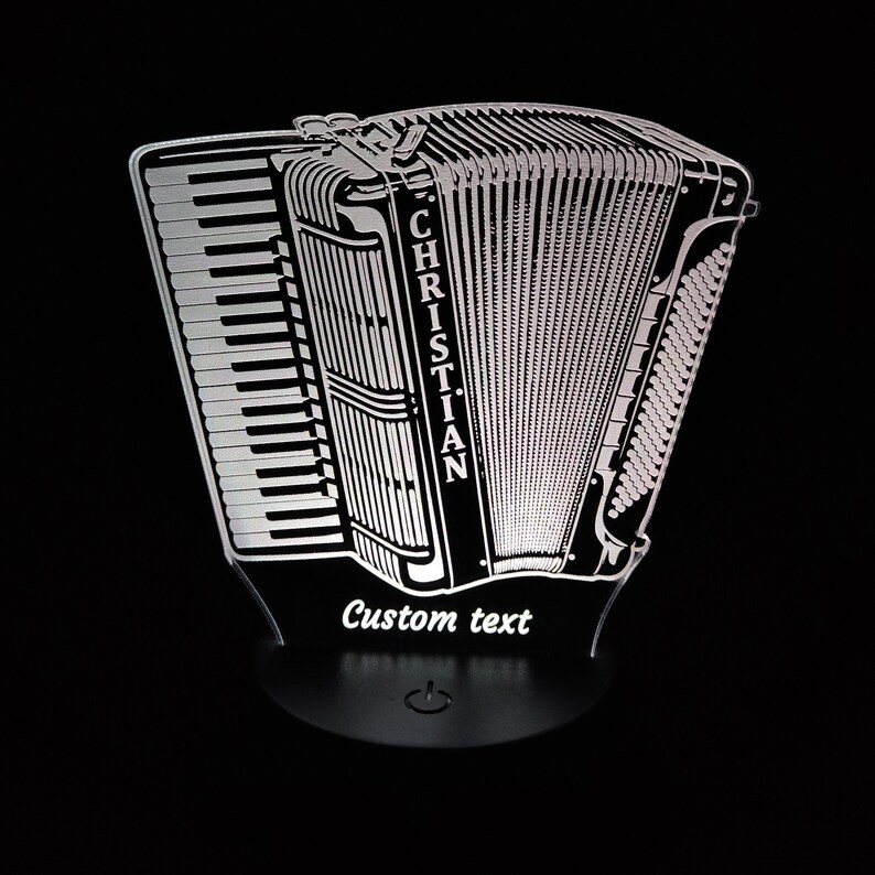 Custom Piano-accordion Night Light - 3D LED Lamp - Personalized ...