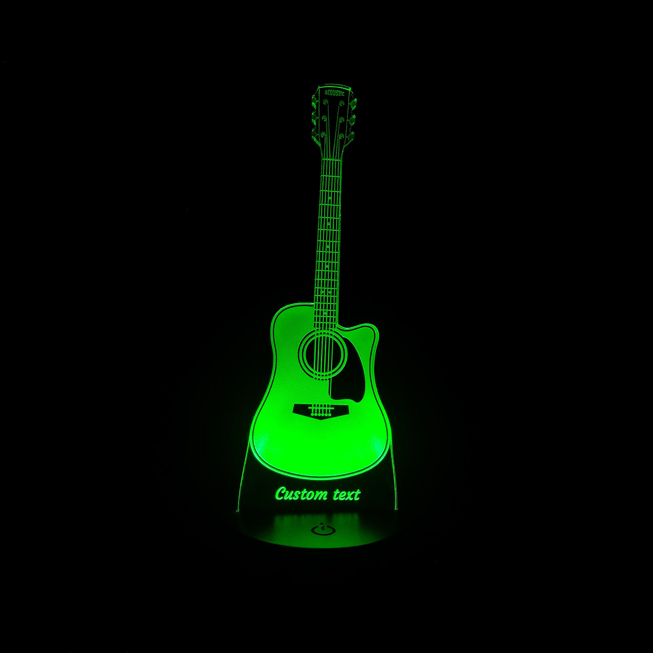 Custom Guitar Night Light 3D LED Lamp Personalized Birthday Gift With ...