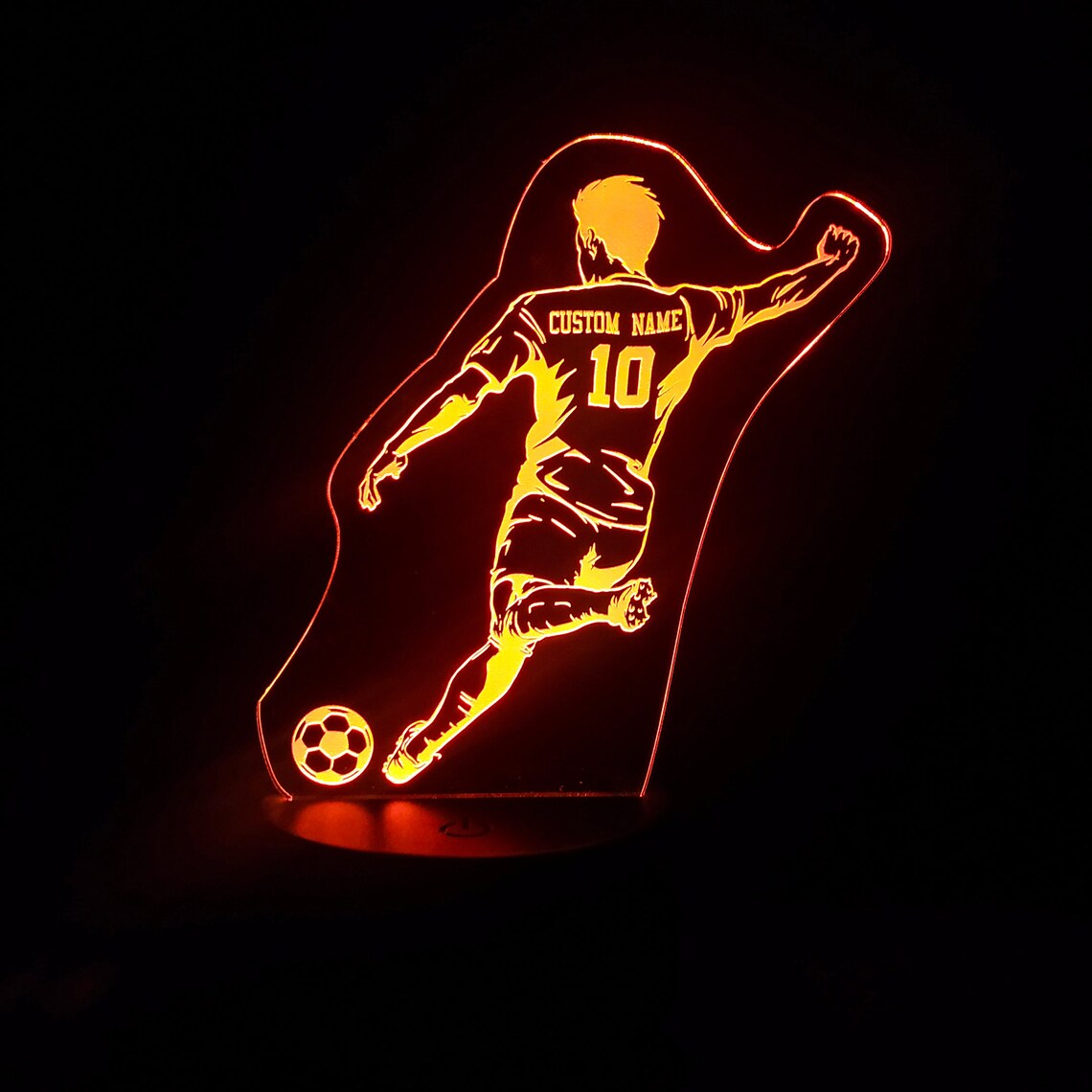 Custom Football / Soccer Player Night Light - 3D LED Lamp ...