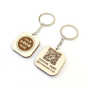 Personalized Logo Keyring / Keychain With Custom QR Code and Text ...