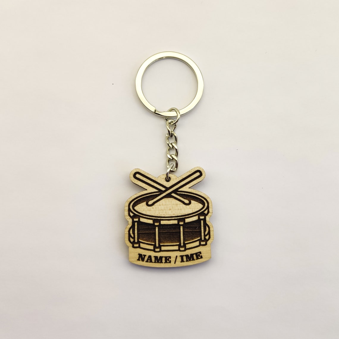 Personalized Drum Wooden Keyring / Keychain With Custom Name - Etsy