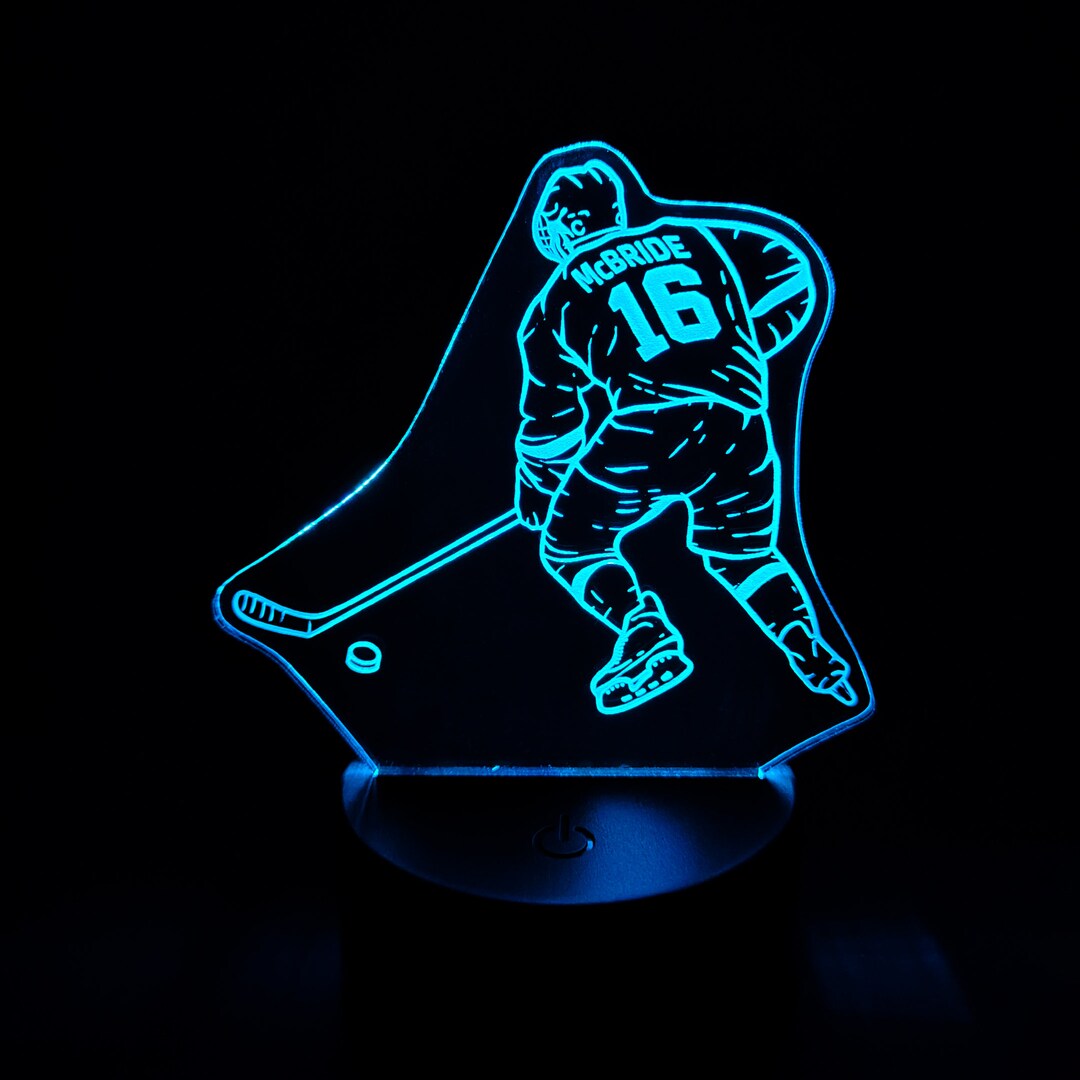 Hockey Player Night Light - 3D LED Lamp - Personalized Birthday Gift ...