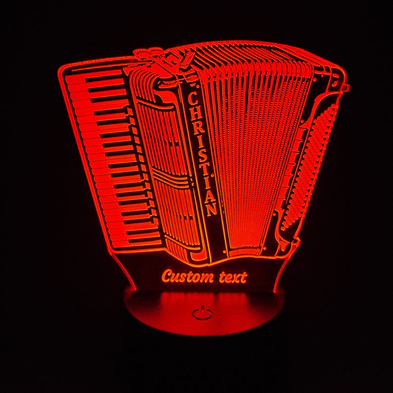 Custom Piano-accordion Night Light - 3D LED Lamp - Personalized ...