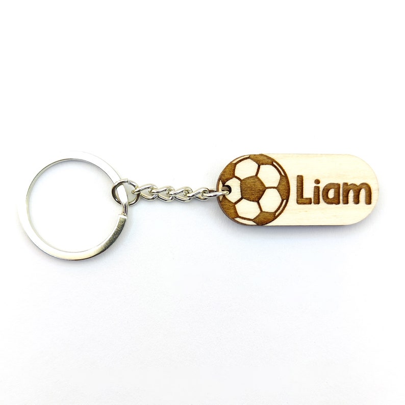 Personalized Football / Soccer Wooden Keyring / Keychain With Custom ...