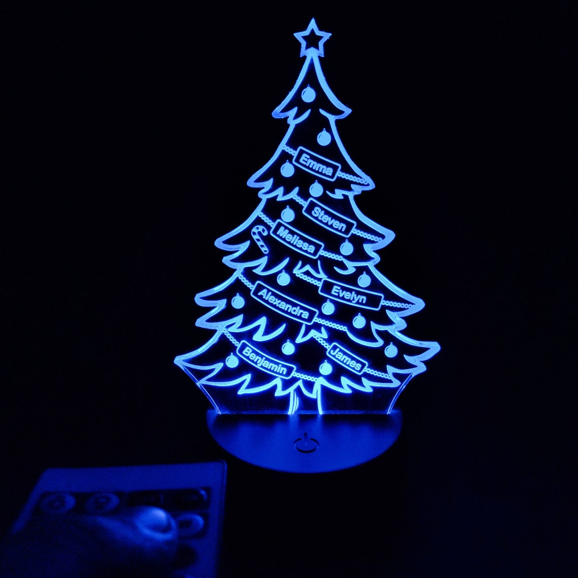 Personalized Christmas Tree Night Light 3D LED Lamp for - Etsy