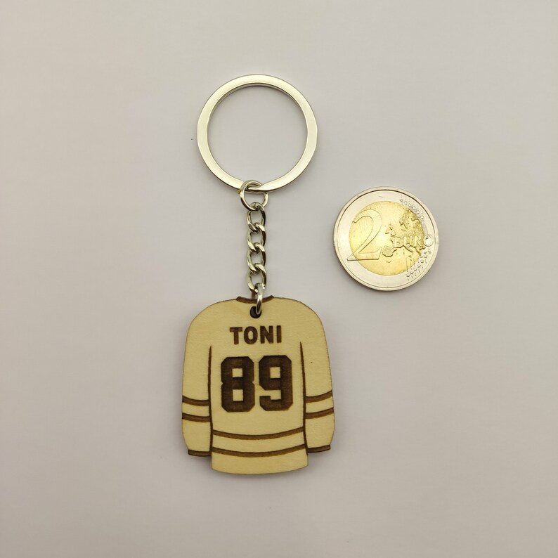 Personalized Hockey Jersey Wooden Keyring / Keychain With Custom Name ...