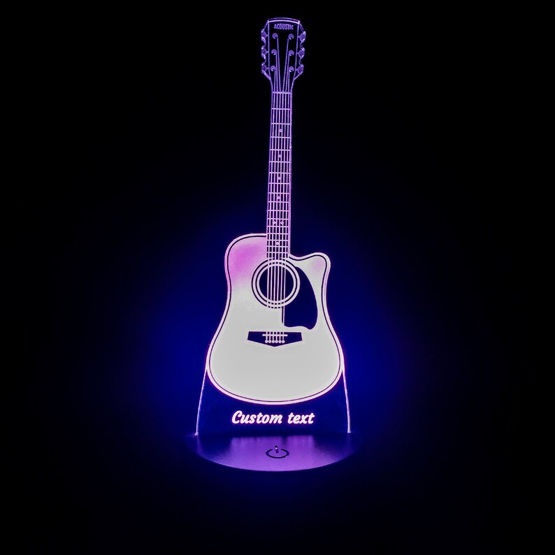 Custom Guitar Night Light 3D LED Lamp Personalized Birthday Gift With ...