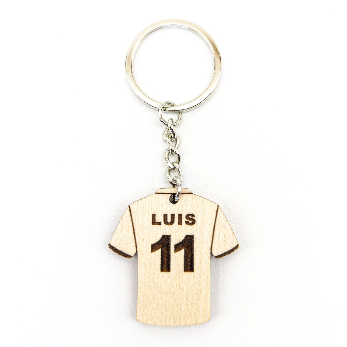 Personalized Football / Soccer Jersey Wooden Keyring / Keychain With ...