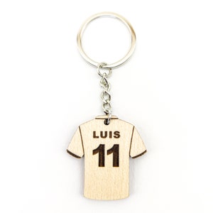 Personalized Football / Soccer Jersey Wooden Keyring / Keychain With ...