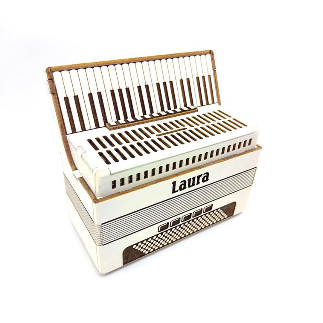 Personalized Accordion With Piano Keys Money Box - Custom Birthday Gift ...