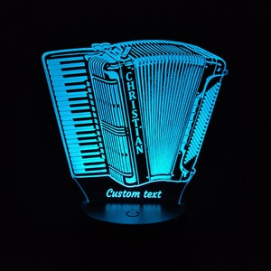 Custom Piano-accordion Night Light - 3D LED Lamp - Personalized ...