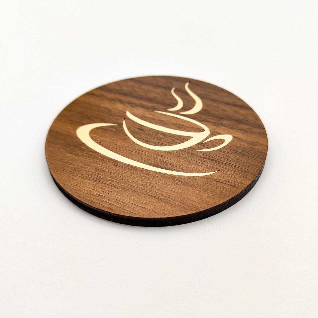 Coffee / Tea Coaster With Unique Wooden Inlay Beverage Coasters for ...