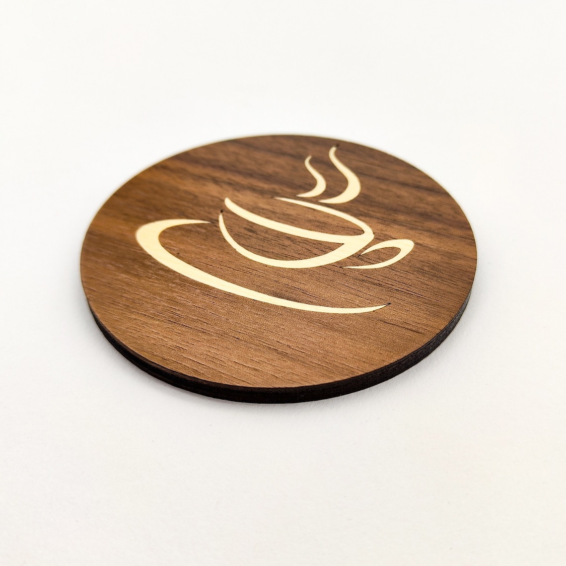 Coffee / Tea Coaster With Unique Wooden Inlay Beverage Coasters for ...