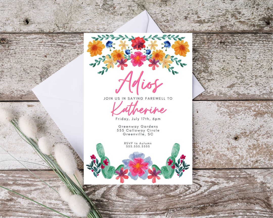 Editable Farewell Fiesta Invitation, Going Away Party, Farewell Fiesta ...