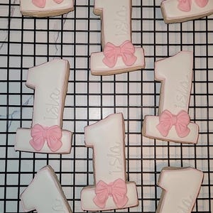12 Number Party Favor Cookies| Sugar Cookies| First Birthday Cookies ...