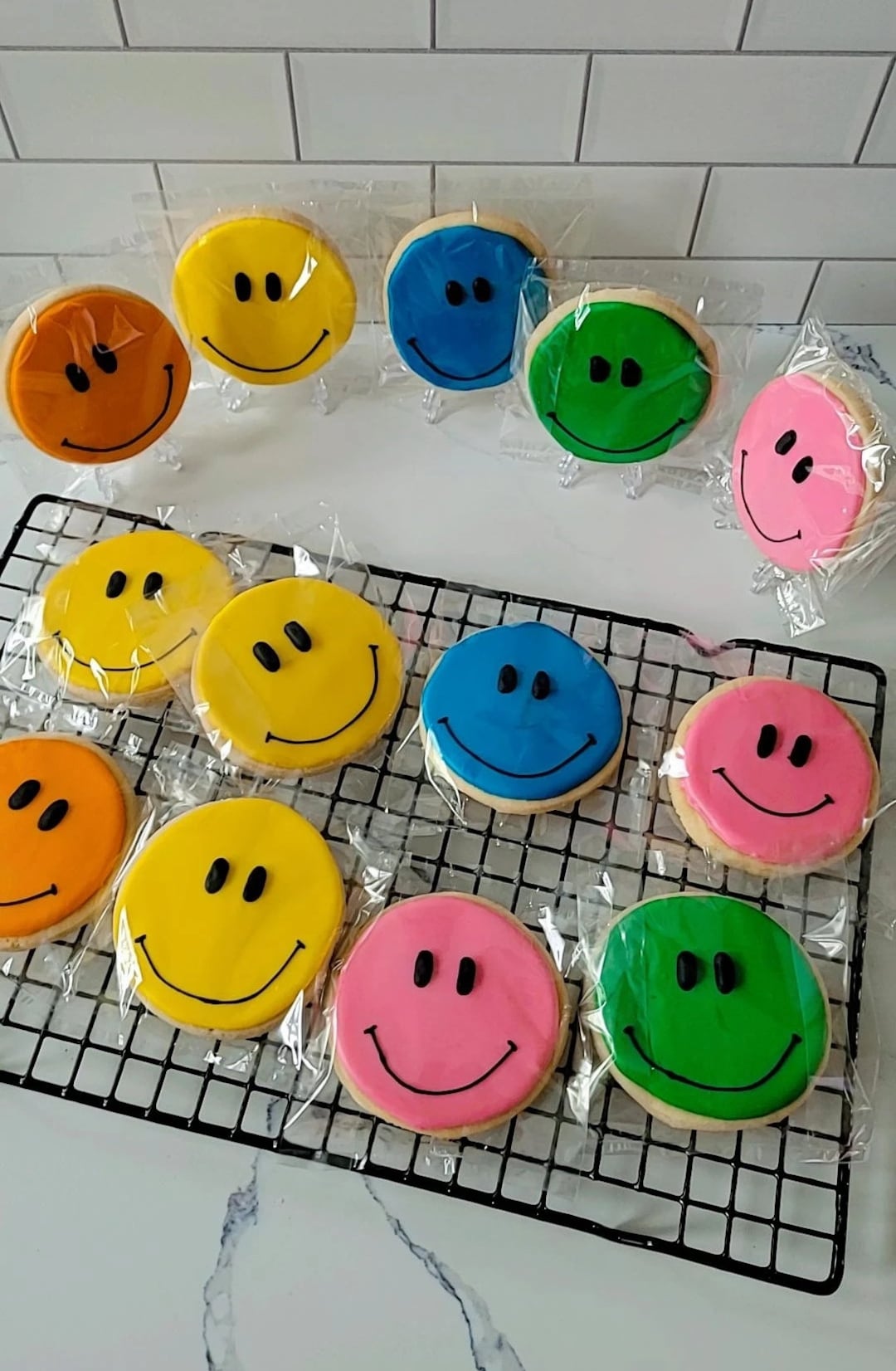12 Smiley Face Sugar Cookie | Birthday Party Favor| Fourth of July ...