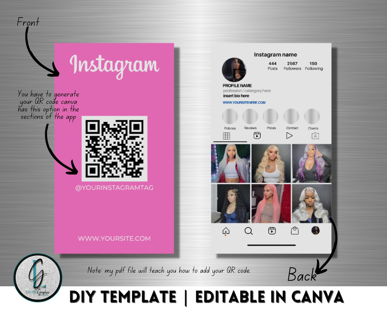 Instagram Business Card Template Instagram Business Card - Etsy