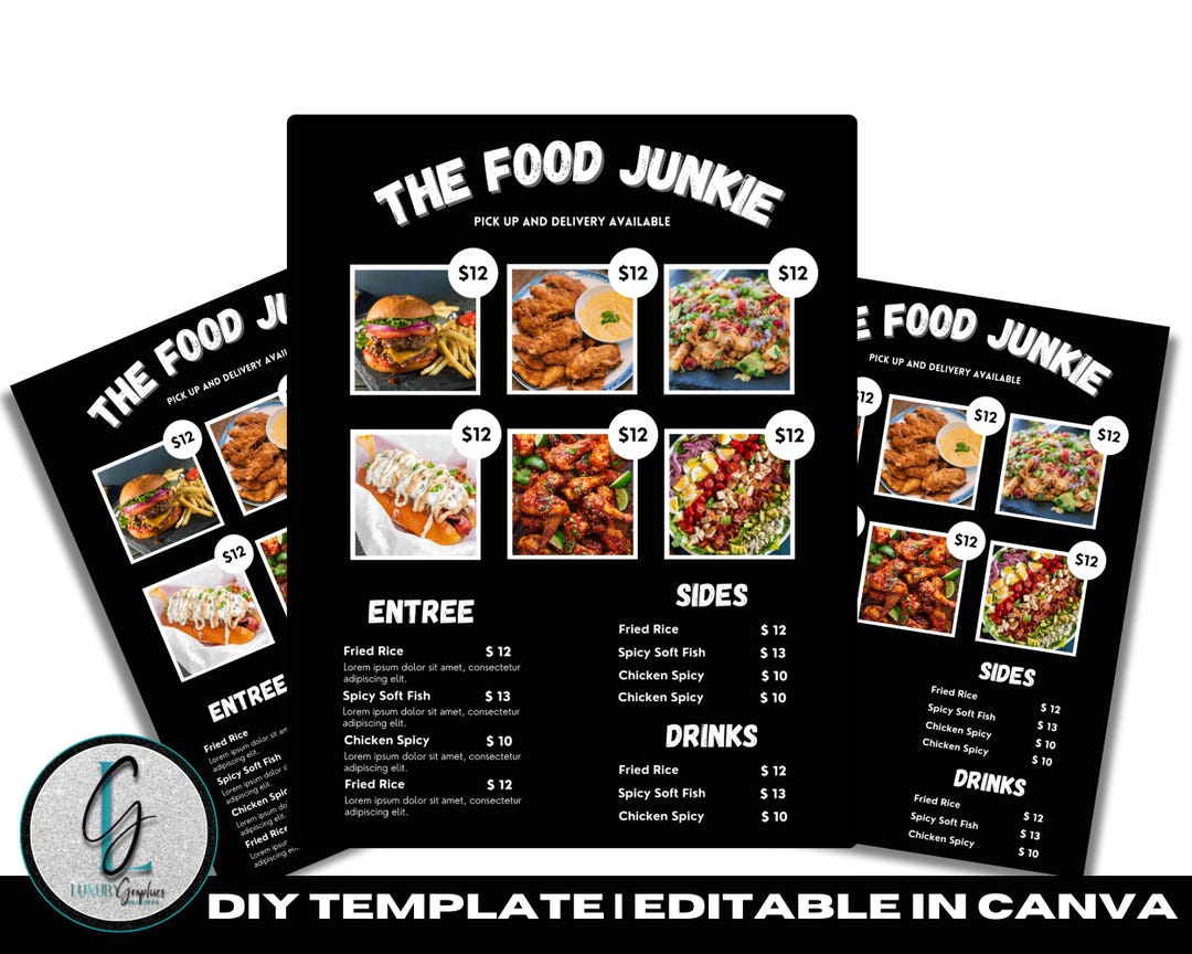 Food Menu Template | Restaurant Menu for Social Media | Editable ...