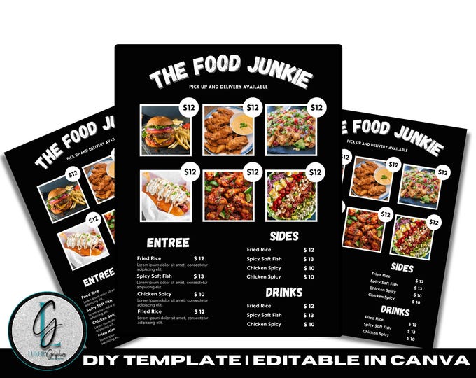 Food Menu Template | Restaurant Menu for Social Media | Editable ...