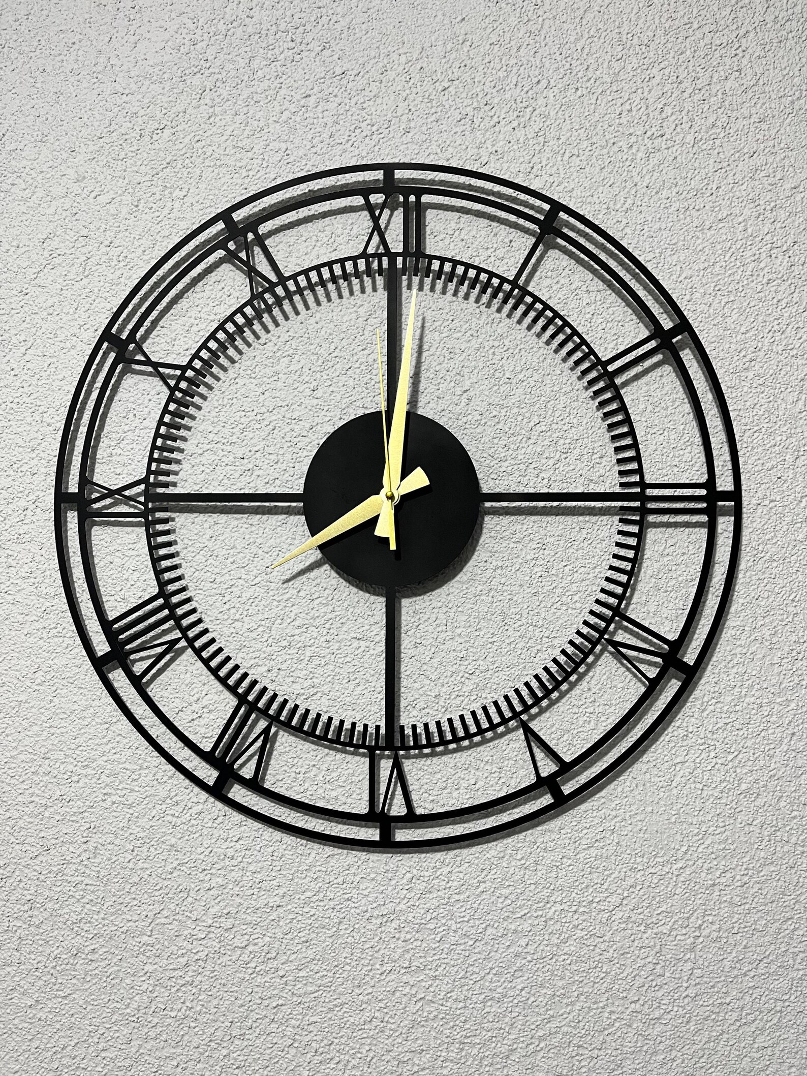 Metal Roman Numeral Wall Clocks, Unique Wall Clock, Large Wall Clock ...