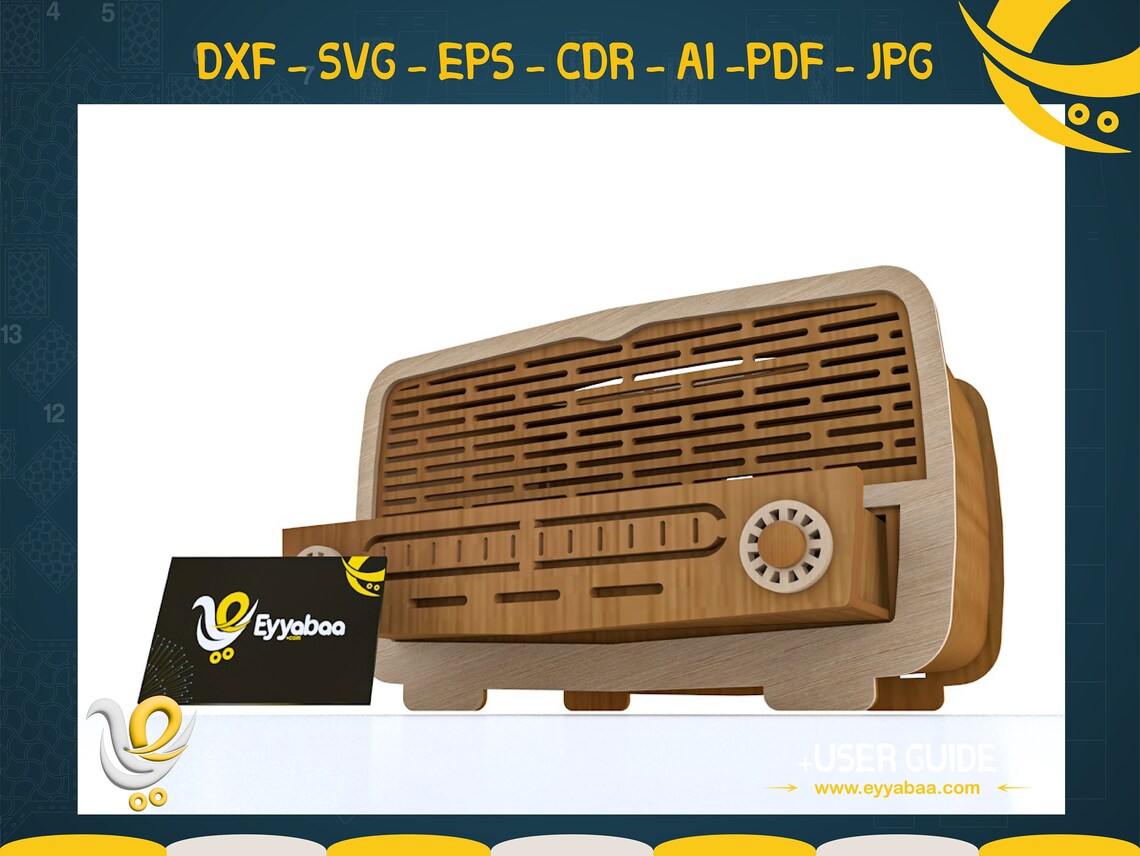 Radio Shaped Tissue Container Box CNC Laser Cutting File 2.7 - Etsy