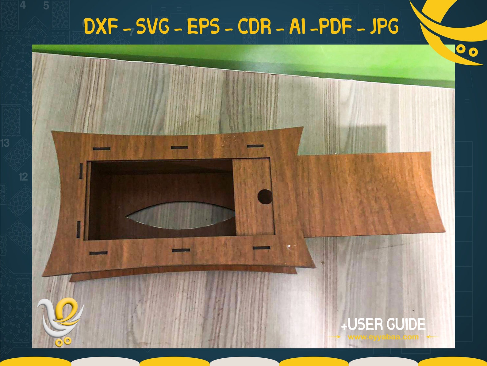 Modern Tissue Box Cover CNC Laser Cutting File 2.7 & 3 Mm - Etsy