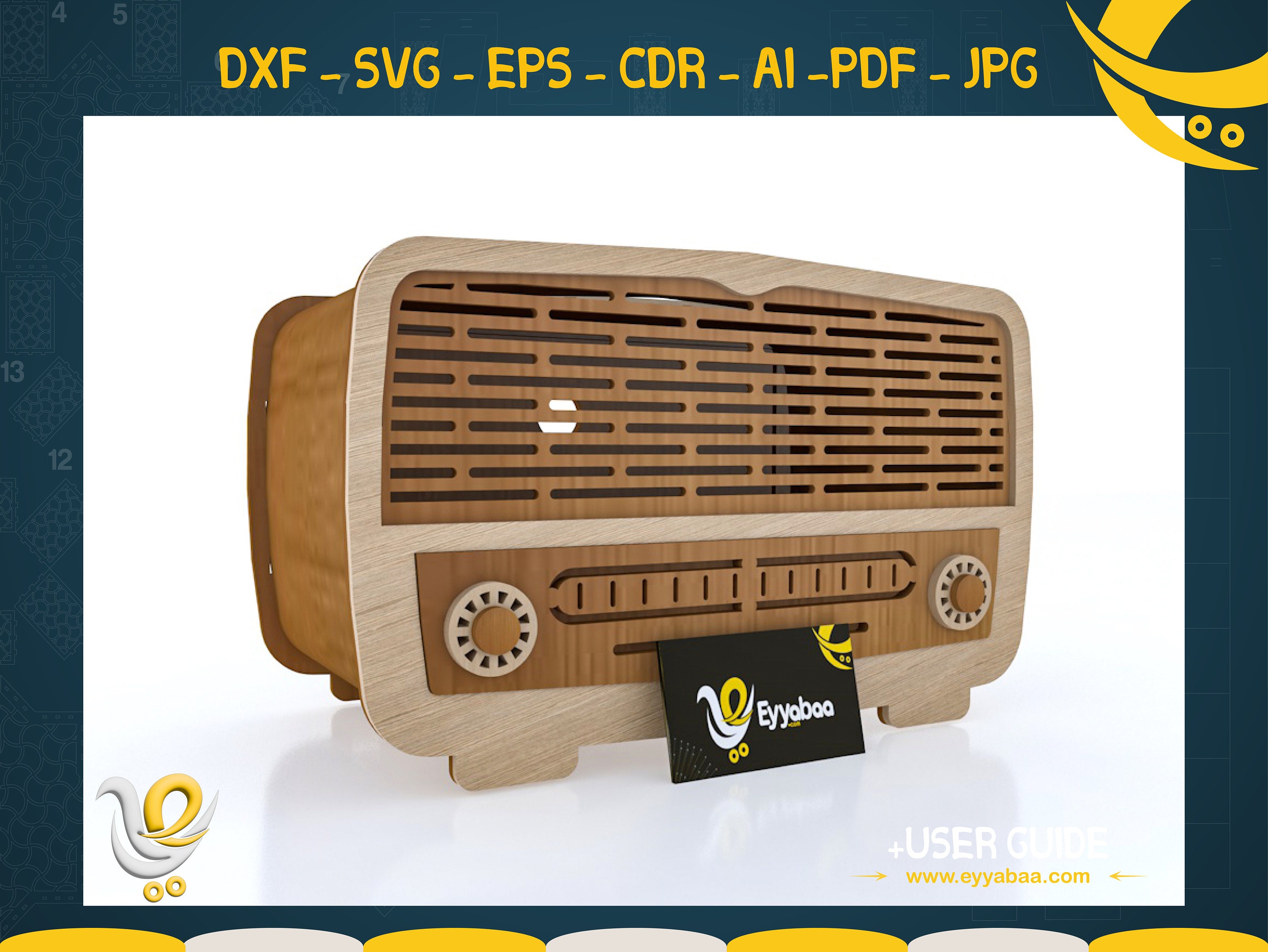 Radio Shaped Tissue Container Box CNC Laser Cutting File 2.7 - Etsy