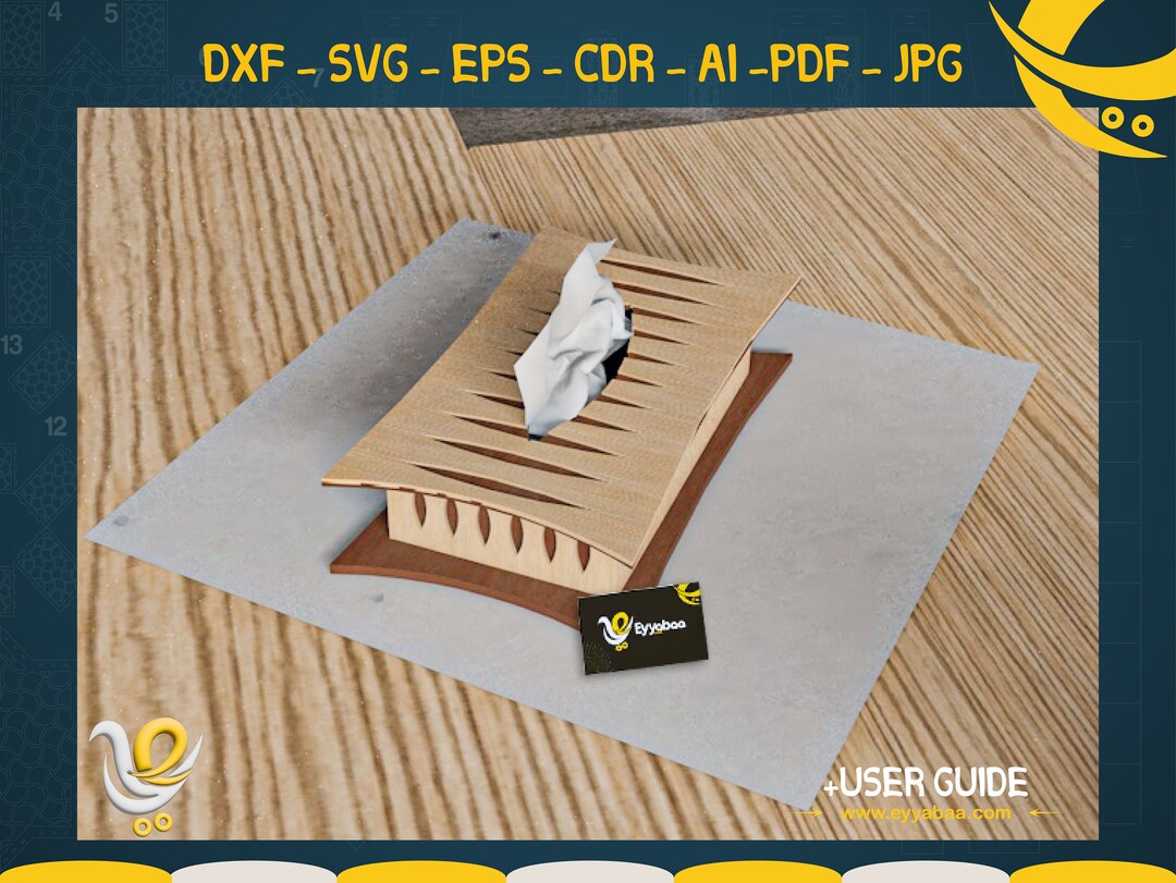 Modern Tissue Box Cover CNC Laser Cutting File Wood Tissue - Etsy