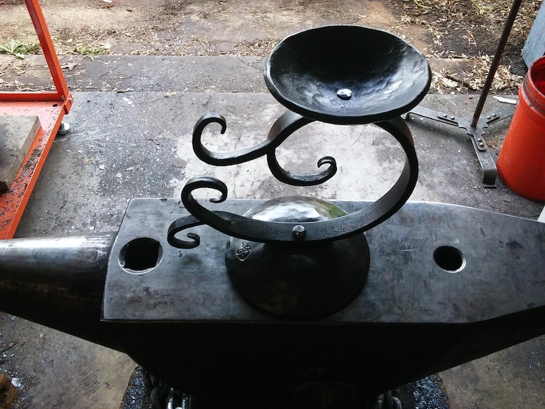 Hand Forged Medieval Standing Scroll Work Bowl - Etsy