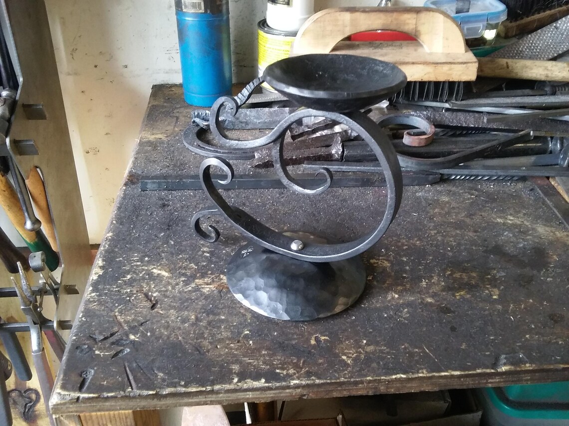 Hand Forged Medieval Standing Scroll Work Bowl - Etsy