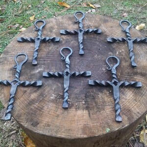Hand Forged Shepherd's Hook Twisted Backsmith's Cross - Etsy