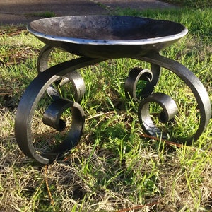 Extra Large Hand Forged Medieval Standing Steel Bowl - Etsy