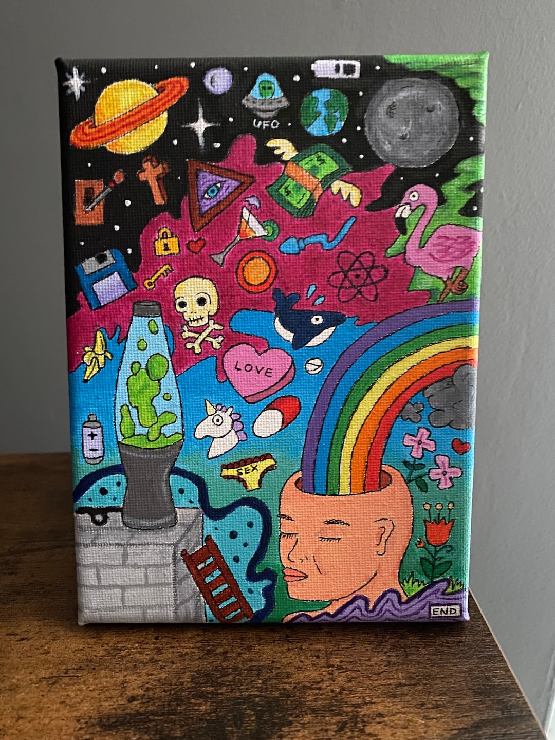 All in the Mind ~ Original Acrylic Painting Psychedelic Trippy Pop Art ...