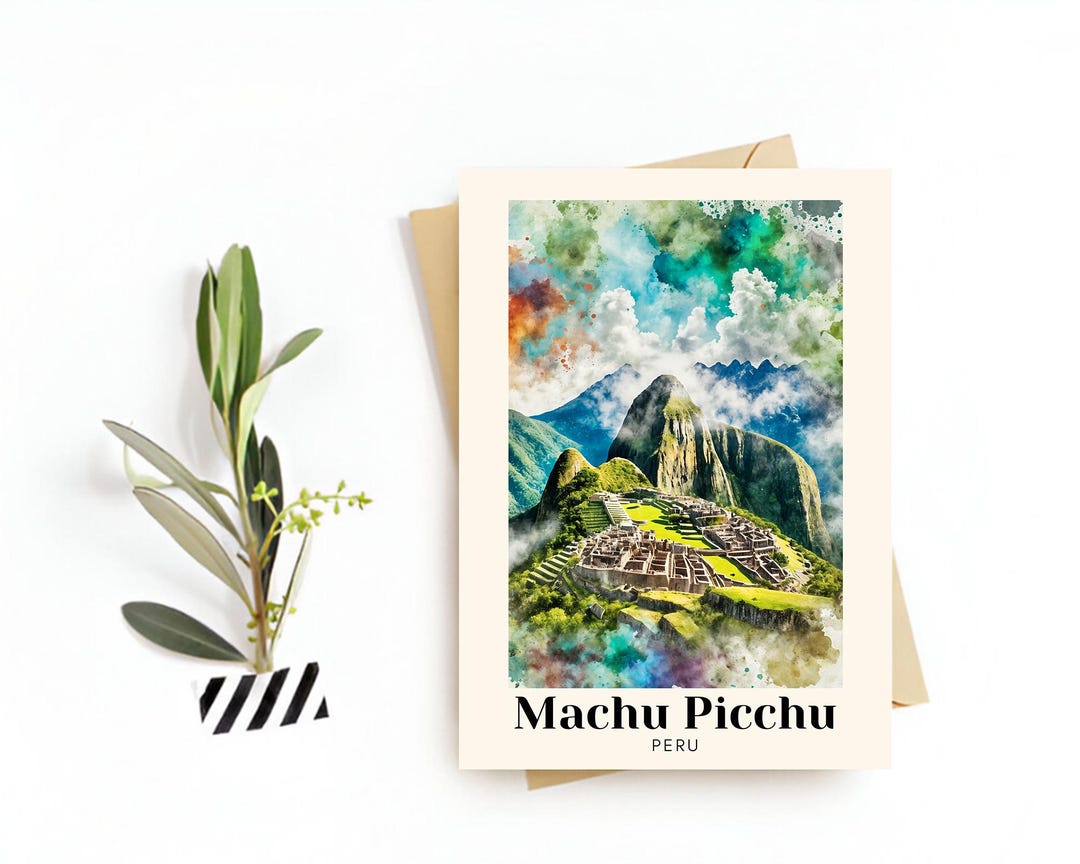 Machu Picchu, Peru Travel Card, HD Wall Art – Iconic Landmark Print ...