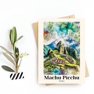 Machu Picchu, Peru Travel Card, HD Wall Art – Iconic Landmark Print ...